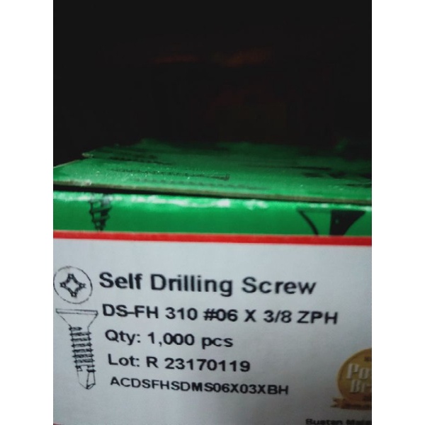 📢READY STOCK📢MK Self Drilling screw DS-FH310 #6x 3/8 ZPH (1000pcs ...