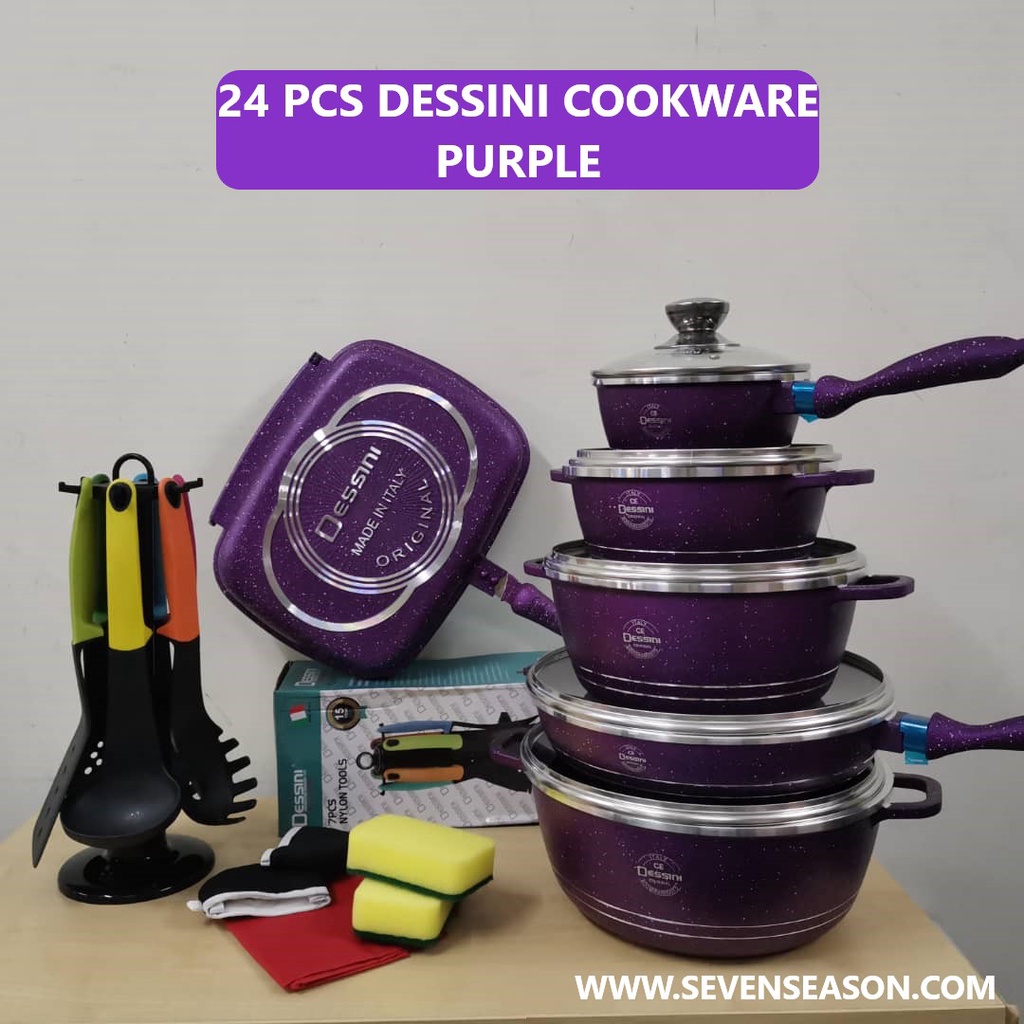 READY STOCK - 24 PCS Dessini Italy Non Stick Granite Cooking Pot Frying ...