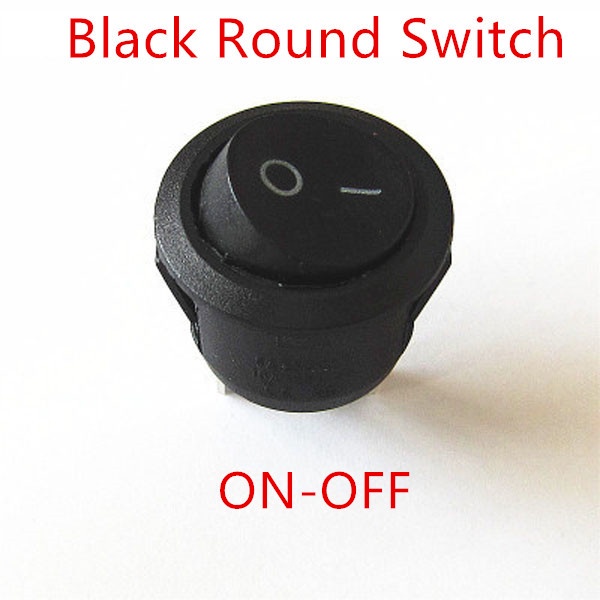 10PCS ON/OFF Round Rocker Toggle Switch 6A/250VAC 20MM ON-OFF Plastic ...