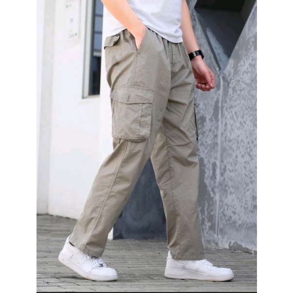 [Ready stock ] New Multi pocket slim-fit cargo slack pants | Shopee ...