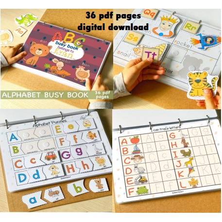 A9 Alphabet Busy Book Printable (PDF) ABC Quiet Book Preschool ...