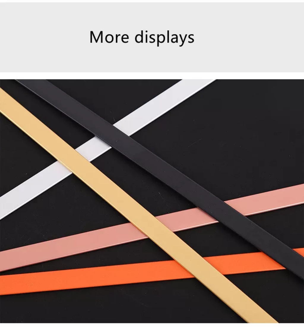 5 Meter Matte Color Plastic Lines Flat Decorative Lines Sticker Silver ...