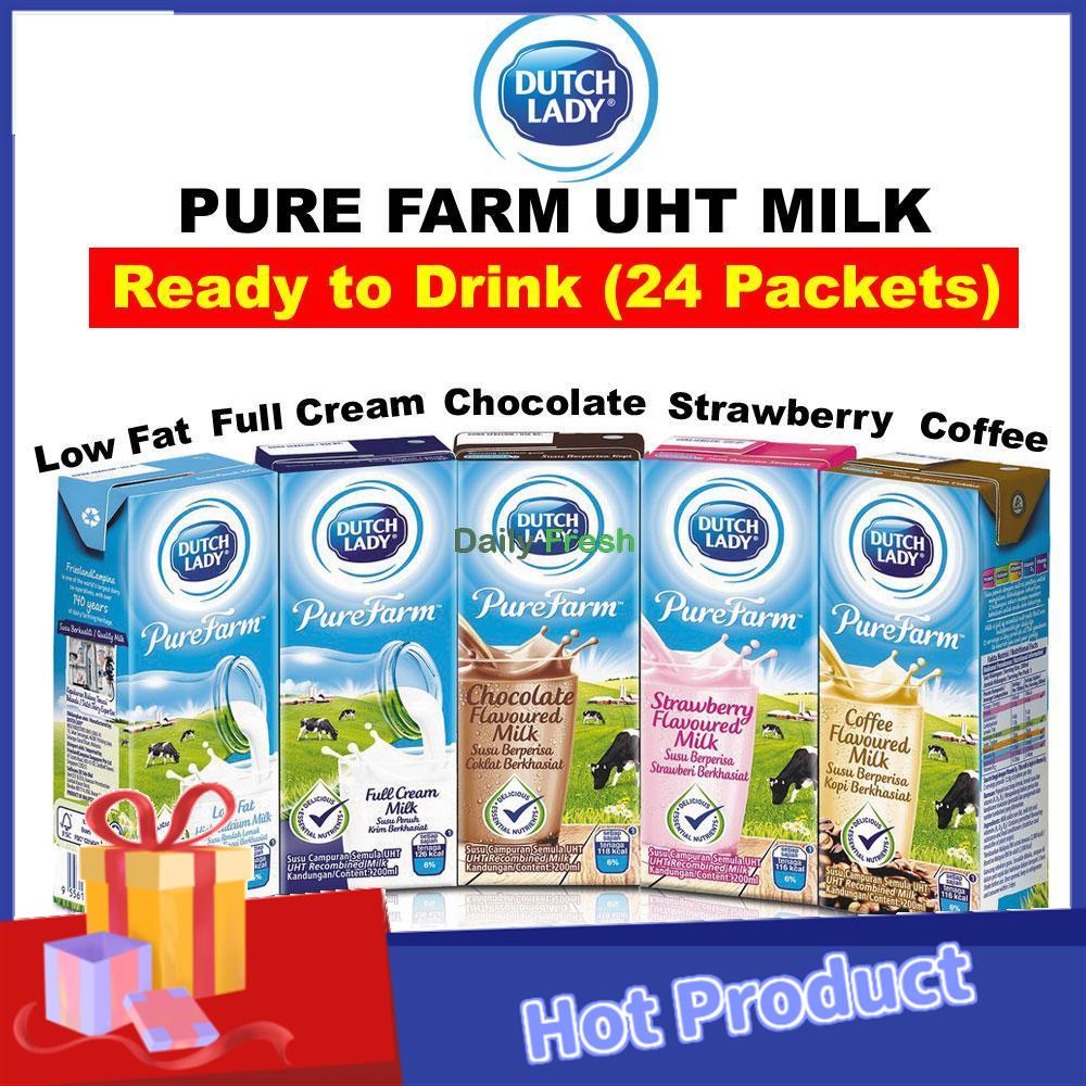 (HOT ITEM) Dutch Lady 200ML x 24Pkts Pure Farm Susu Berkhasiat Coffee ...