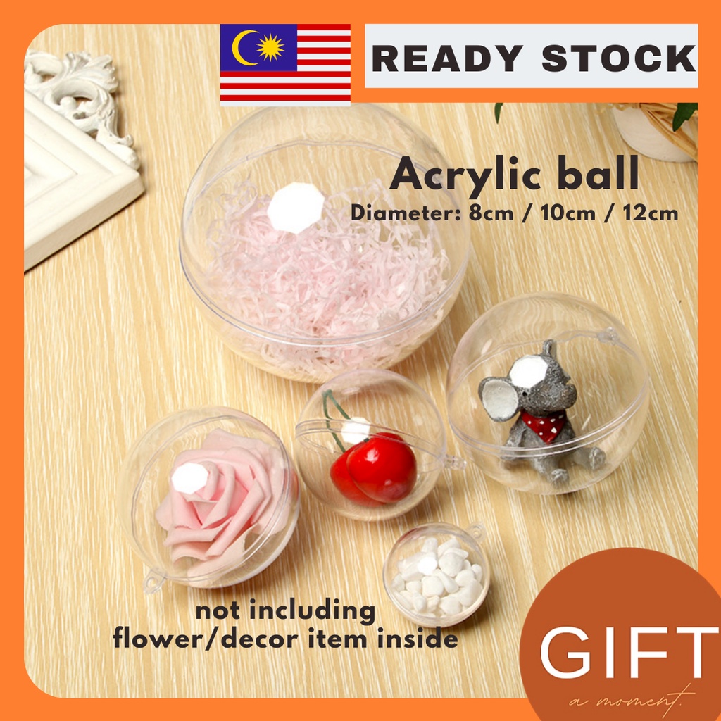 Acrylic ball 8/10/12cm Transparent Clear Acrylic Round Ball Christmas ...