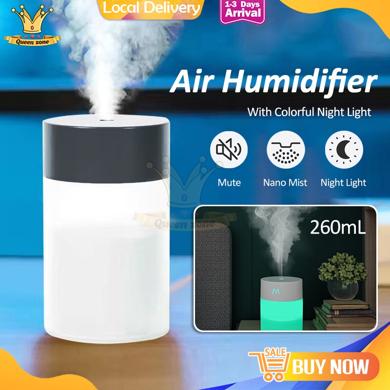 Air Humidifier 260ML Colorful LED Ultrasonic Air Humidifier Air ...