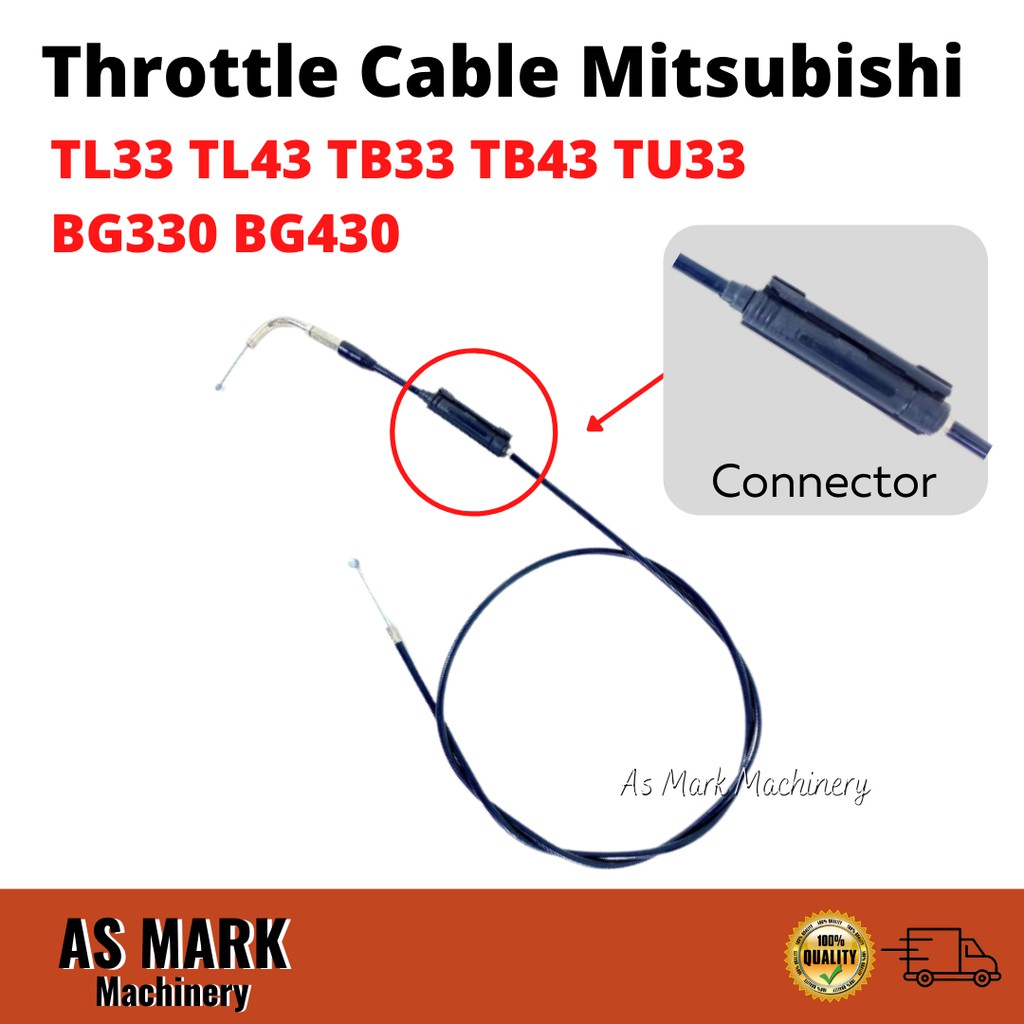 Mesin Rumput Throttle Cable Mitsubishi TL33 TL43 TL52 TB33 TB43 TU33 ...