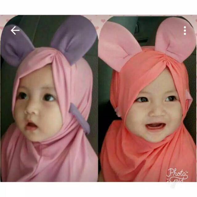 Mini pony rabbit hijab for children aged 0-3 years | Shopee Malaysia