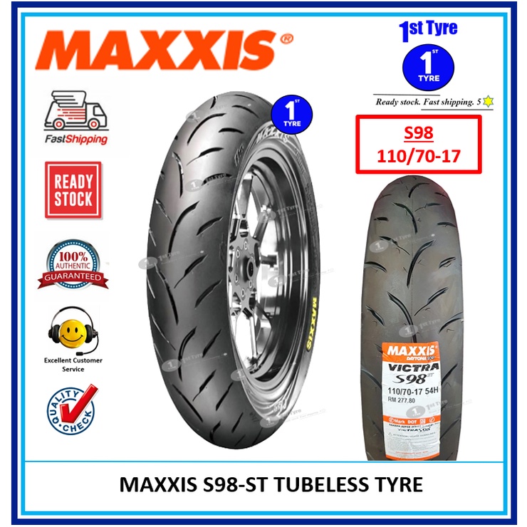 MAXXIS MOTORCYCLE TYRE S98/MA F1 ST 110/70-17 TUBELESS (100% ORIGINAL !!! ) | Shopee Malaysia