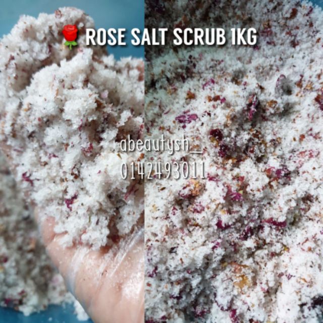 🌹 ROSE SALT SCRUB 1KG REBRAND MURAH | Shopee Malaysia