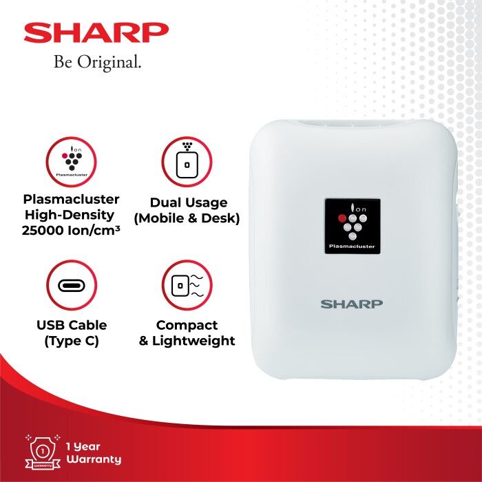 Sharp Personal Air Purifier IG-NM1-W PLASMACLUSTER ION GENERATOR ...