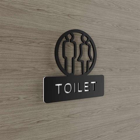 Sign Toilet WC Washroom Sign Minimalist Toilet Signage 简约创意厕所标牌 洗手间指示牌 ...