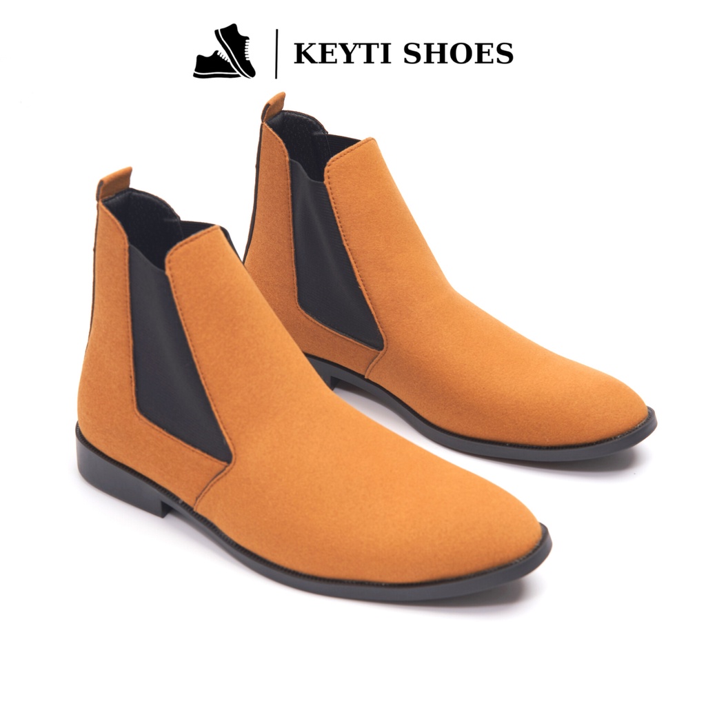 Men's Chelsea Boots suede, elastic collar, 3cm high sole with sturdy ...