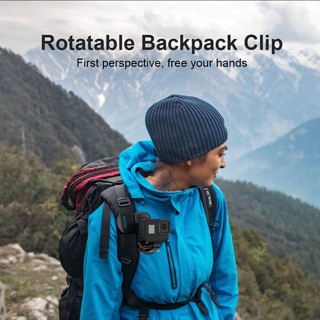 TELESIN 360 Rotary Clip Clamp Mount Backpack Bag Strap for GoPro HERO ...