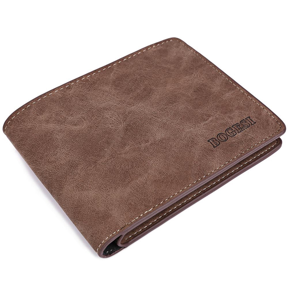 STYLISH SOLID COLOR SHORT HORIZONTAL WALLET FOR MEN (LIGHT COFFEE ...