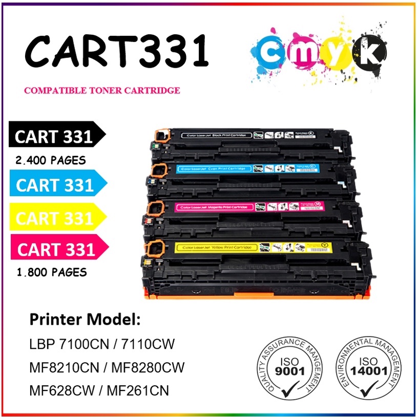 Compatible Laser Toner Canon 331 CRG 331 Cart331 CMYK FOR MF 621cn MF ...