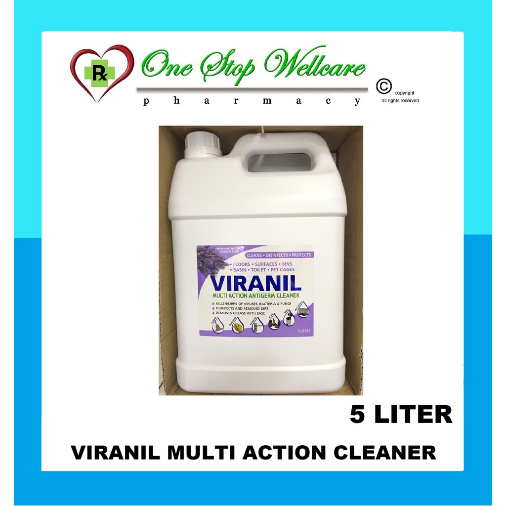 VIRANIL MULTI ACTION ANTIVIRAL CLEANER 5 LITER LAVENDER (EXP: 01/2027 ...
