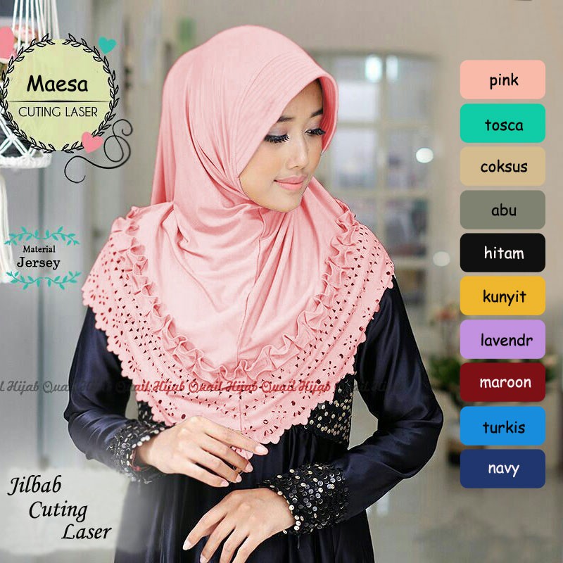 MARYAM CUTING LASER/KHIMAR JUMBO/VEIL/VANILLA HIJAB/HIJAB SYARI/PASTAN ...
