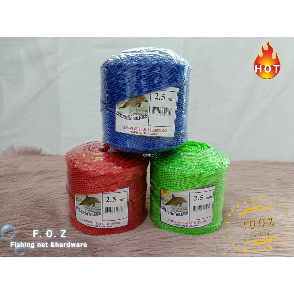 PE Rope 2.5mm Colour Red & Green & Blue Tali PE 180mtr | Warna Hijau ...