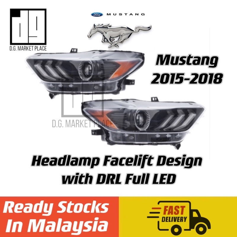 Ford Mustang Headlamp Facelift Design With Daytime Running Lights 2015 ...