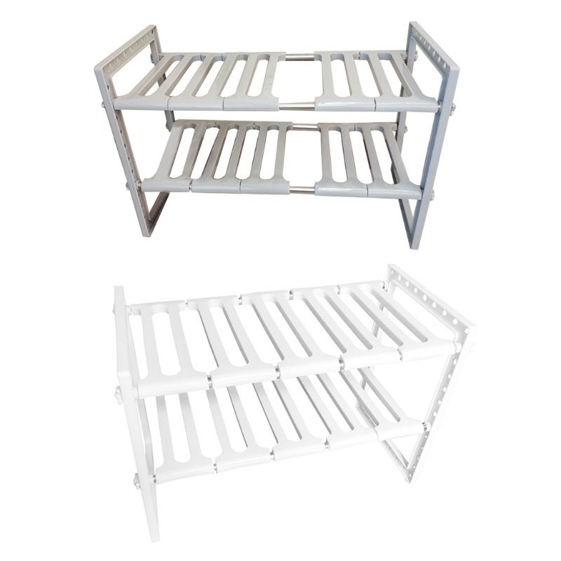HL Double Layer Shelf Expandable Rack Telescopic Kitchen Sink Rack ...