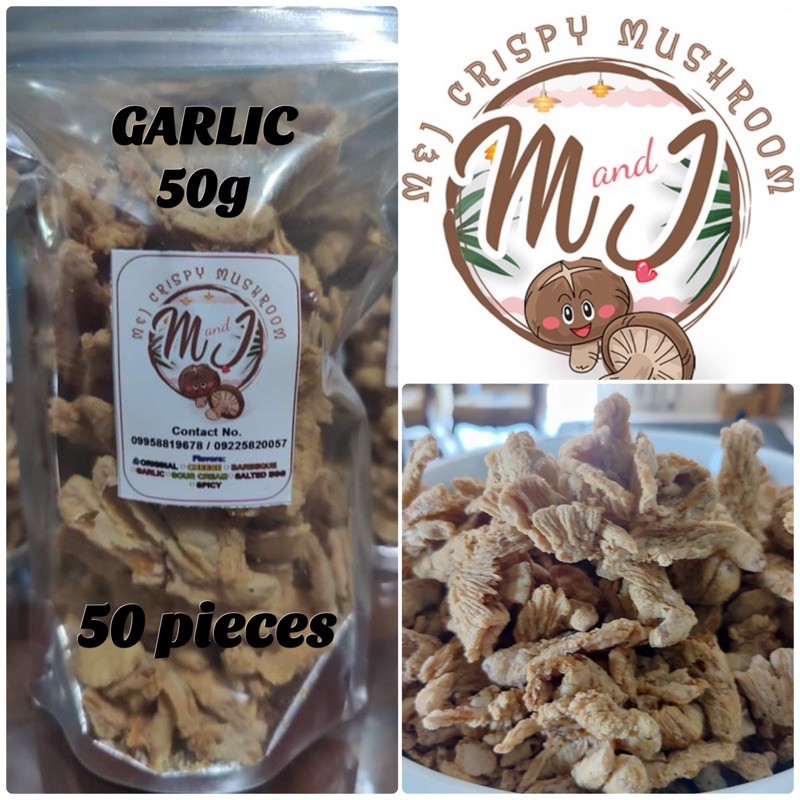 CRISPY MUSHROOM 50g GARLIC FLAVOR BOX OF 50 (MUSHROOM CHICHARON ...