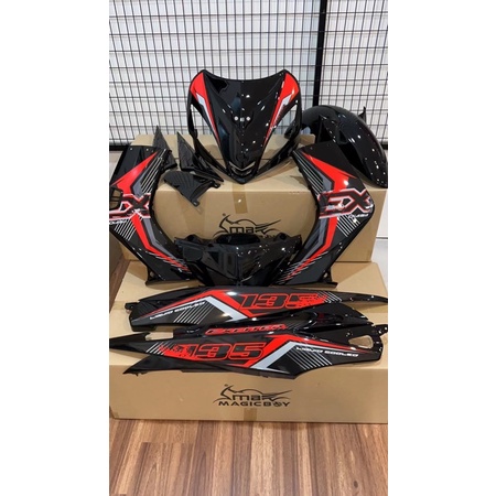 MAGIC BOY COVER SET CUSTOM LC135 V1 EXCITER THAI BLACK-RED | Shopee ...