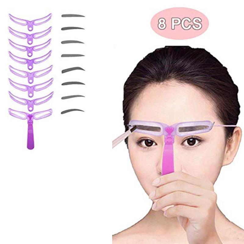 8 In1 Reusable Eyebrow Shaping Template Helper Eyebrow Stencils Kit ... 8 In1 Reusable Eyebrow Shaping Template Helper Eyebrow Stencils Kit ...