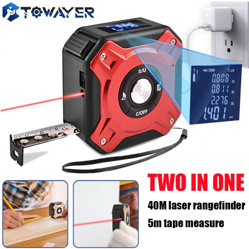 2021 New Laser Tape Measure Laser Distance Meter Metro Laser Distance ...