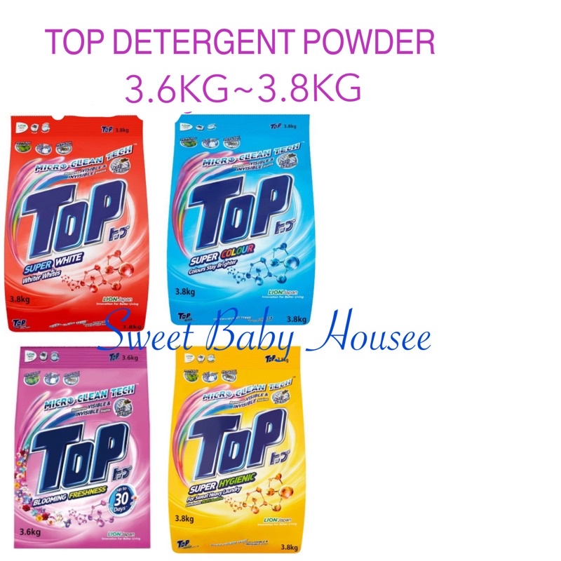 TOP POWDER DETERGENT LAUNDRY 3.6KG -3.8KG | Shopee Malaysia