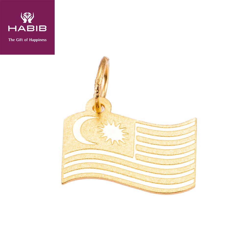 HABIB National Flag Gold Pendant, 916 Gold | Shopee Malaysia