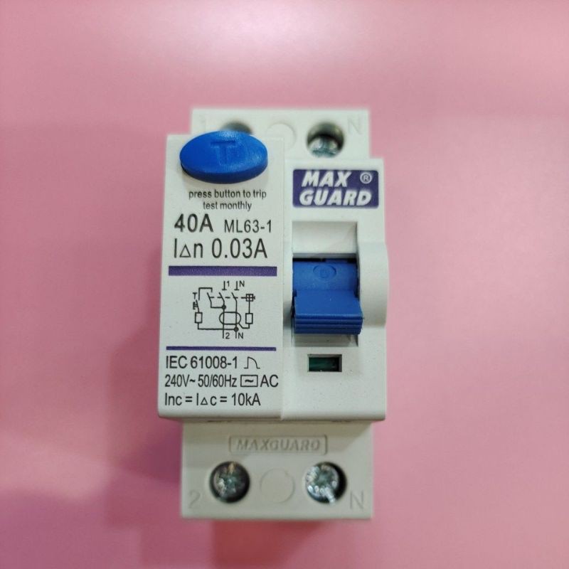 MAXGUARD RCCB ELCB 2Pole 4Pole 25A 40A 63A 100A 10ma 30ma 100ma 300ma | Shopee Malaysia
