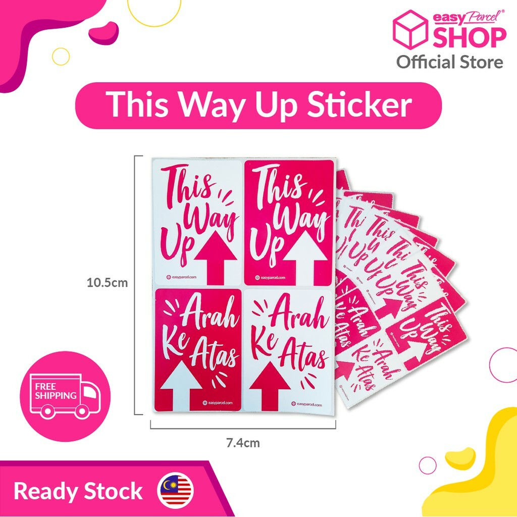 🔥 READY STOCK 🔥 EasyParcel This Way Up Label Sticker (50 Sheets ...