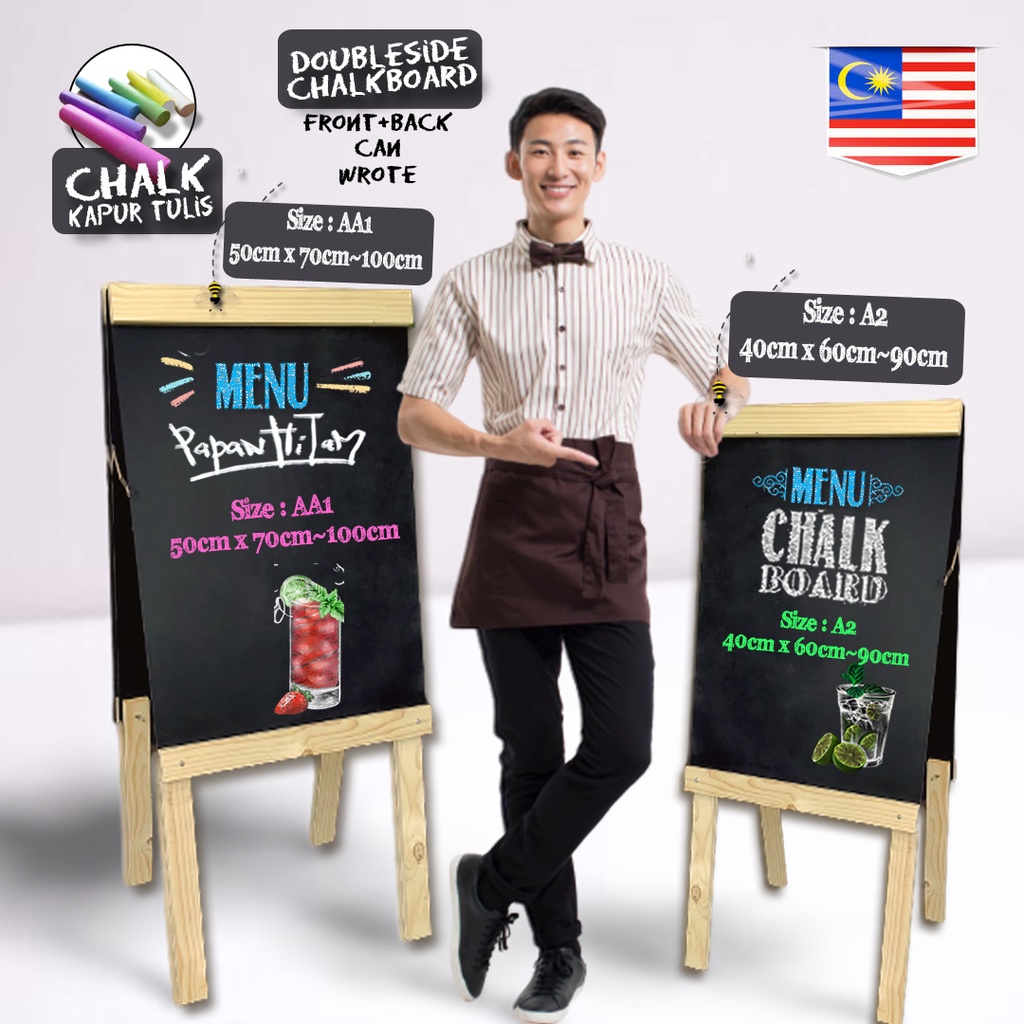 BIG MENU CHALKBOARD Blackboard Papan Hitam Chalk Event Bazaar Warung ...