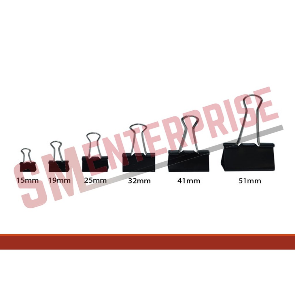 Binder Clip/ Paper Clip/ Double Clip (15mm - 51mm) 12pcs / BOX | Shopee ...