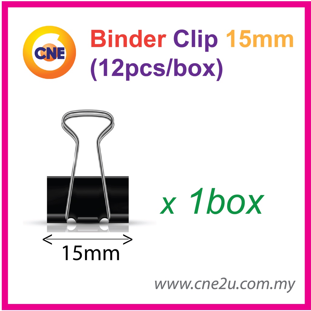 12pcs Binder Clips / Black Paper Clip / Double Clip - 15mm / 19mm ...