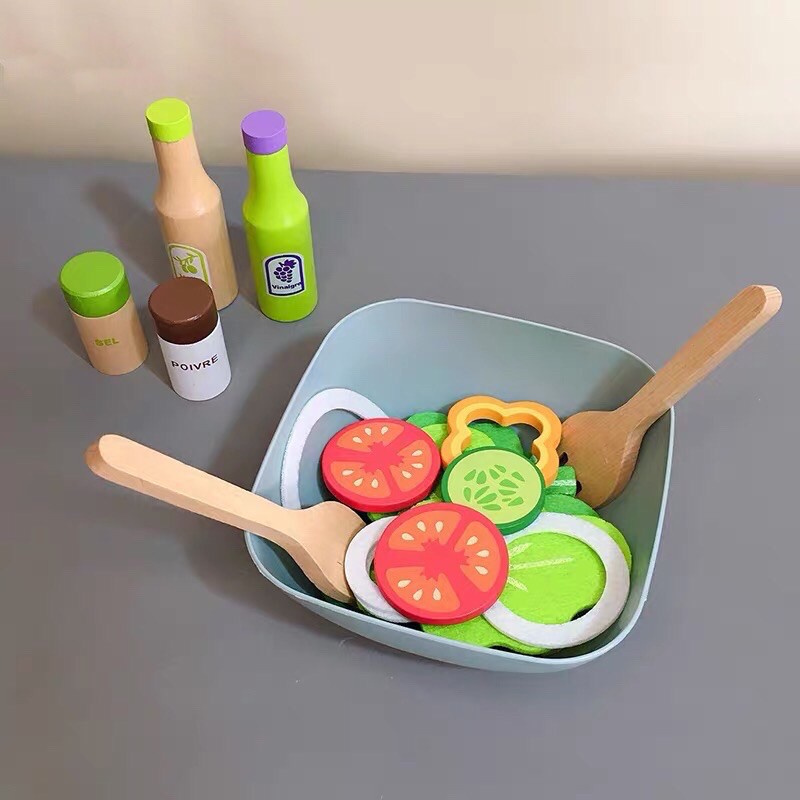 🇲🇾 READY STOCK Wooden Play House Kids Toy Vegetables Salad Set | Shopee ...