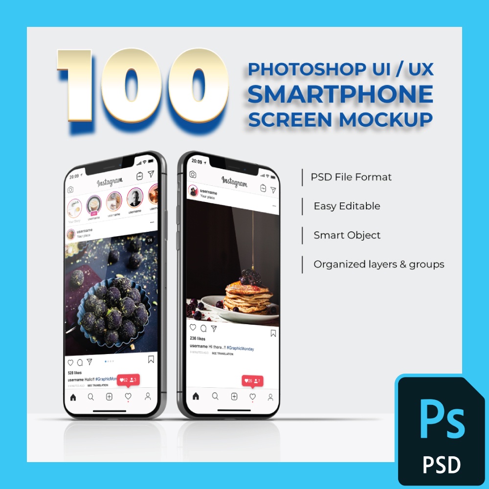 100 Photoshop UI/UX Smartphone Screen Mockup PREMIUM [ .psd ] | Shopee ...