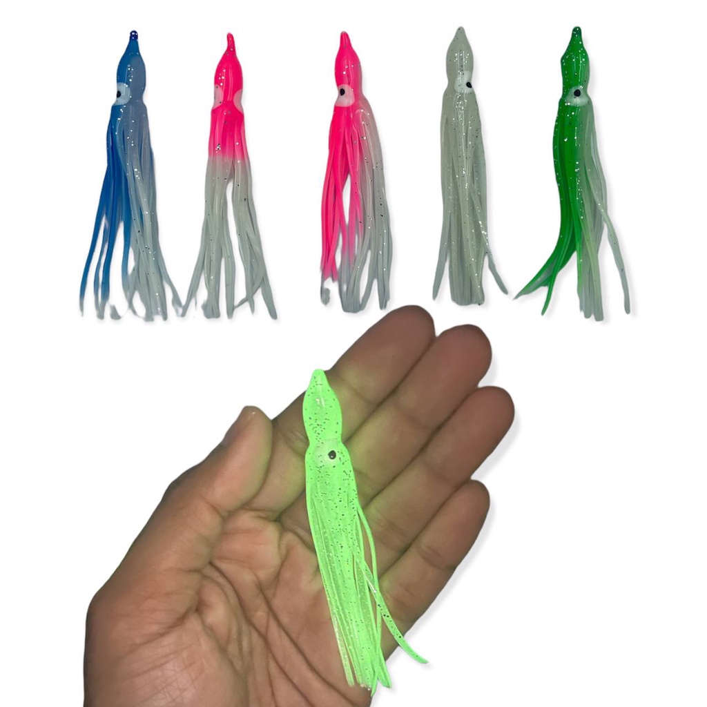 Luminious Sotong Umpan Tenggiri Sotong Tiruan Sotong Getah Squid Soft ...
