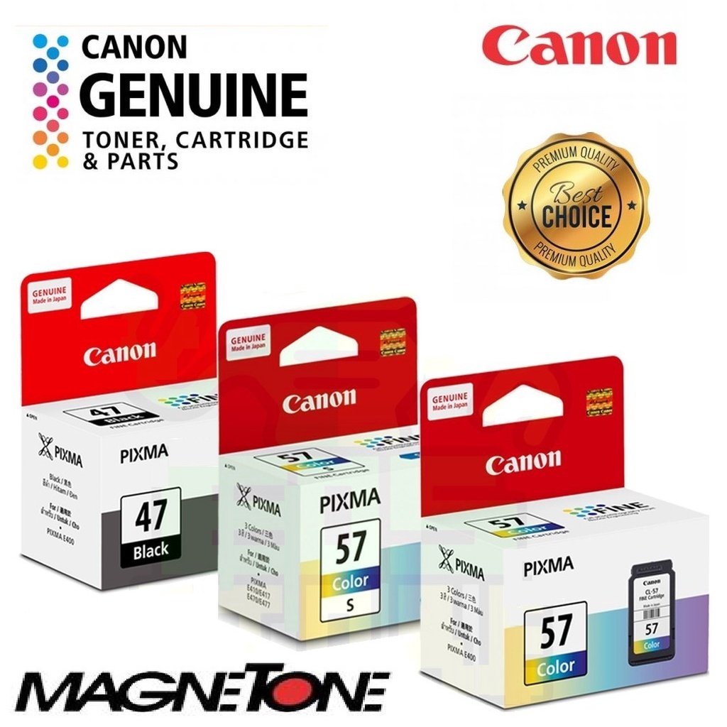 CANON PG-47 / CL-57 & CL-57S Small (Black & Color Ink Cartridge ...