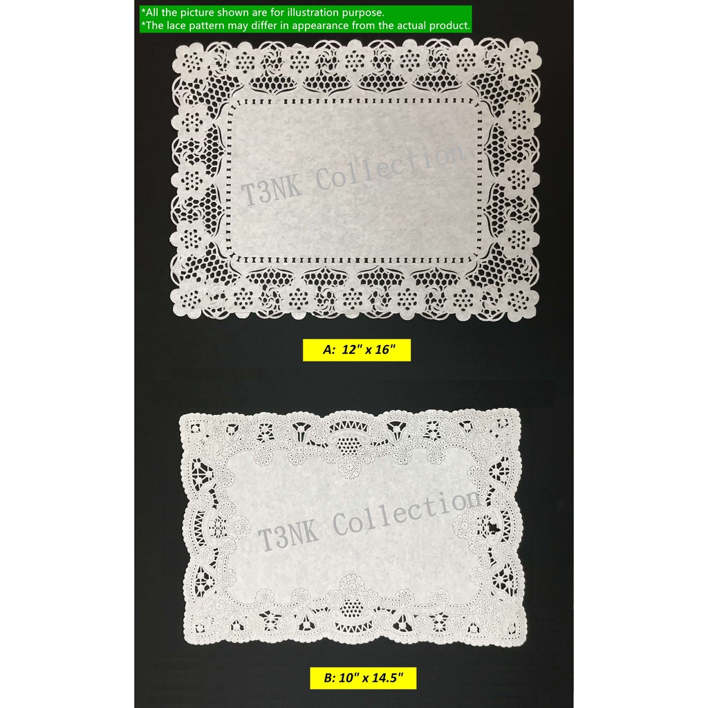 [250pcs] White-Rectangle Lace Doilies Paper- 花边垫纸 - READY STOCK ...