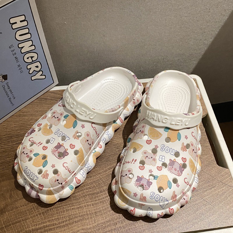 AF Cute Lemon Cartoon Crocs Comfortable Simple Stylish Slide Women ...