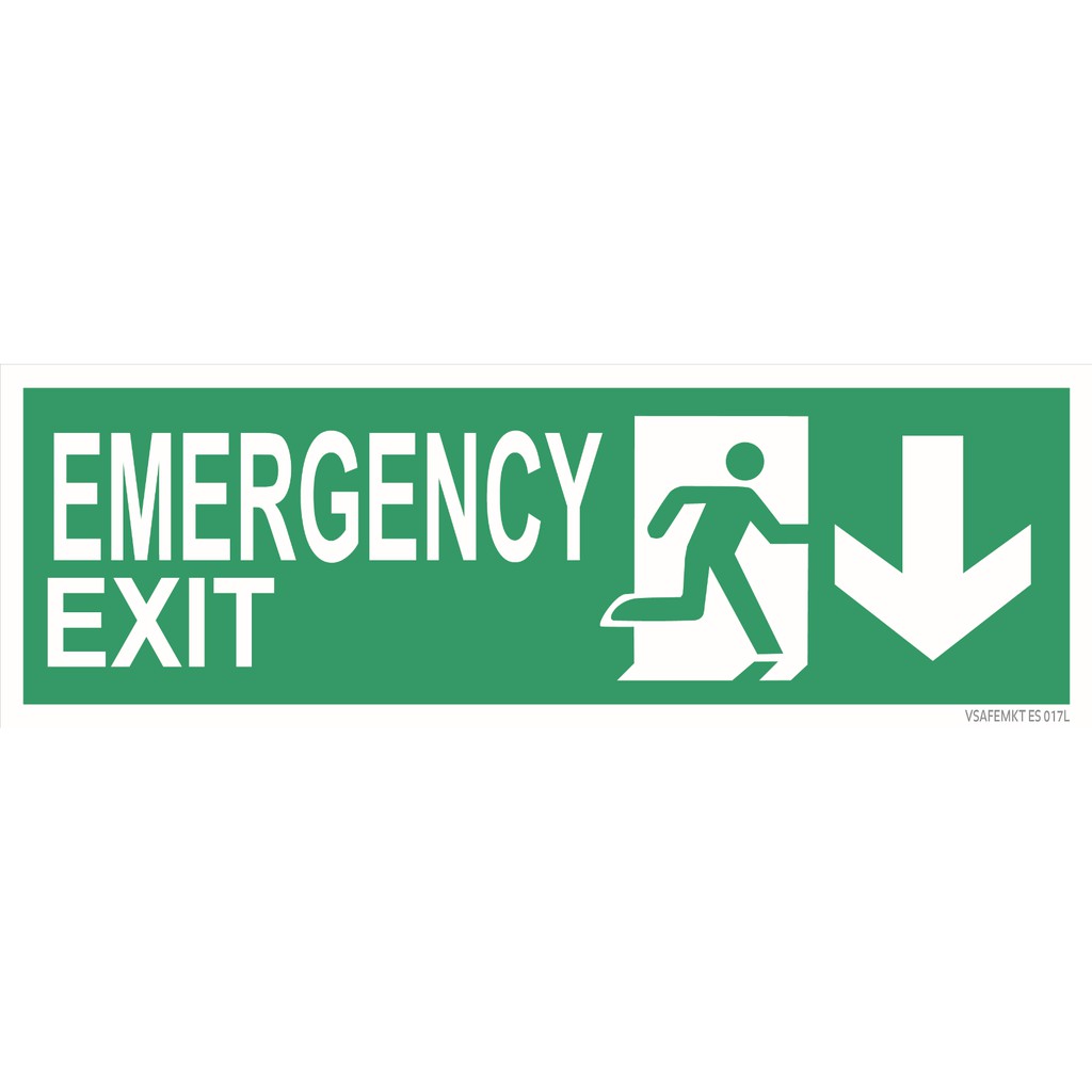 VSAFEMKT Emergency Escape Signs Safety Signs ES011 (Keluar Signs) Size ...