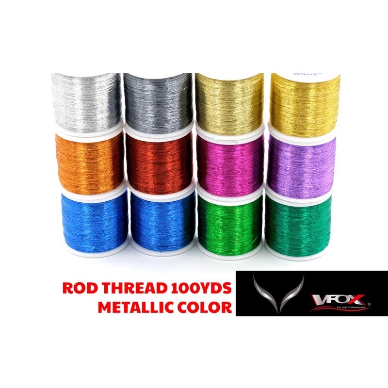 VFOX Metallic Thread 100YDS Rod Winding Custom Jigging Assist Line ...