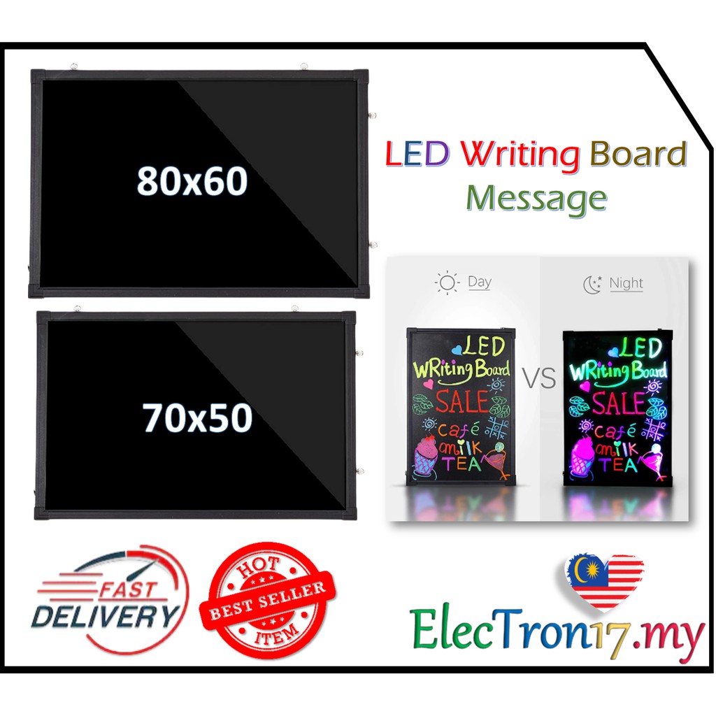 Illuminated Erasable Neon Acrylic Led Writing board Message Open Sign ...