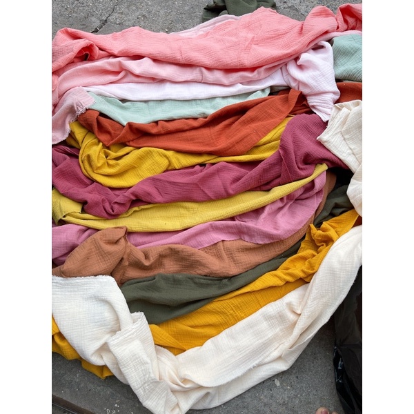 100% cotton plain color muslin fabric, soft and absorbent 2-layer ...