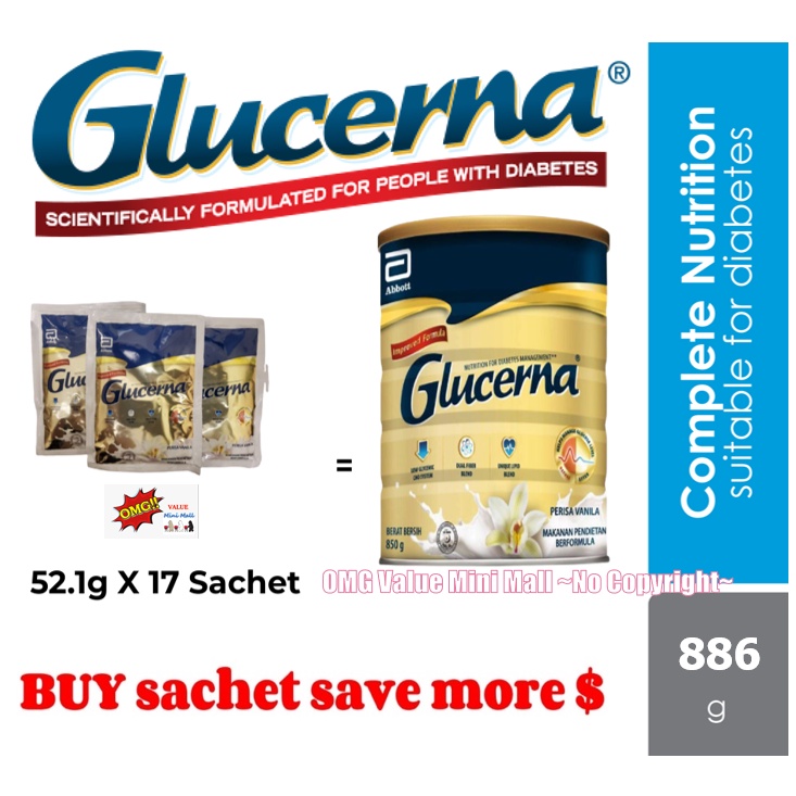 [NEW] Glucerna Improved Formula - 52.1g (Sachets) Nutrition for ...