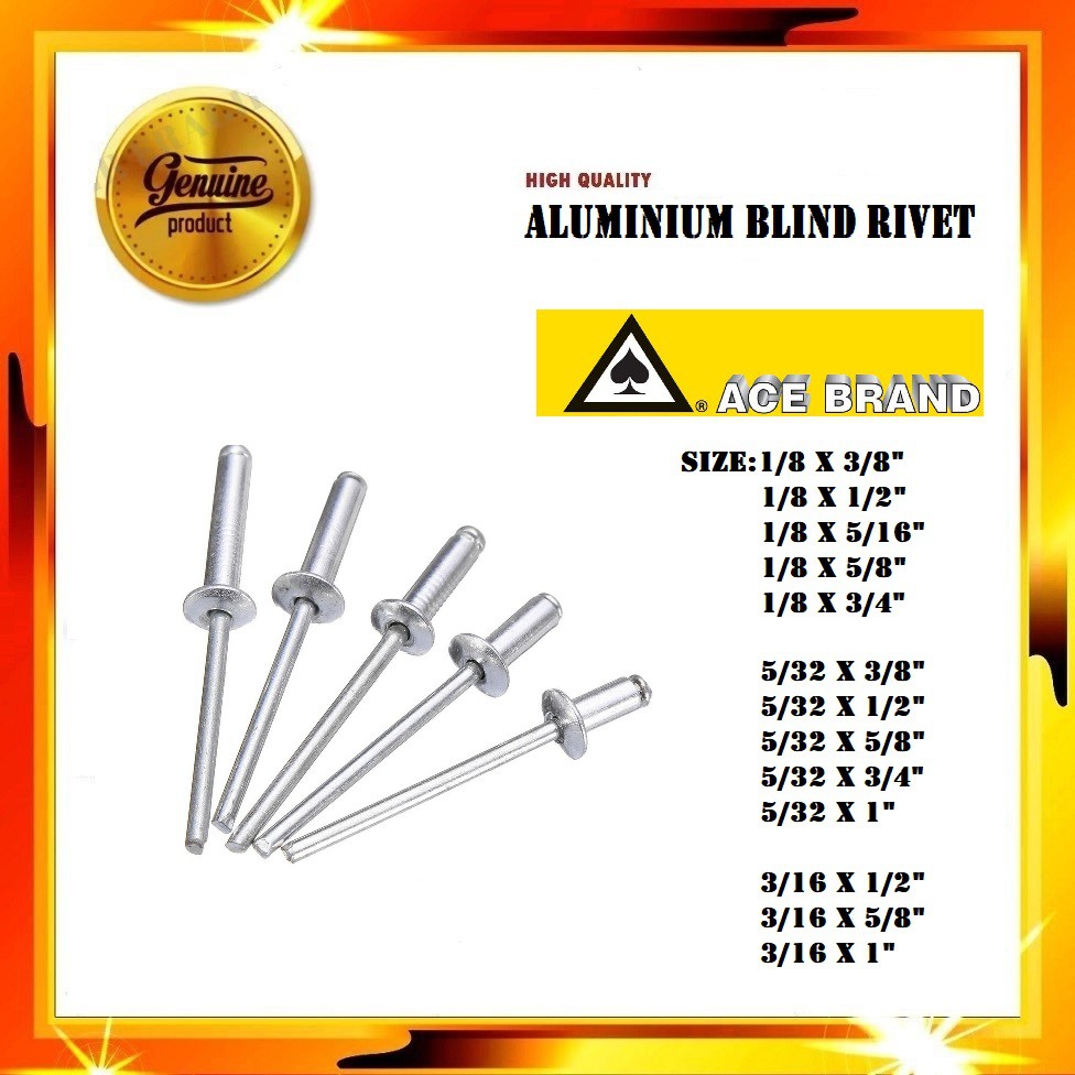 Aluminium Blind Rivet / Ace Brand Aluminium Blind Rivet | Shopee Malaysia