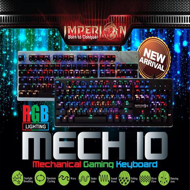 K18 Imperion MECH 10 - 104 Keys Mechanical Keyboard (RGB Lighting ...