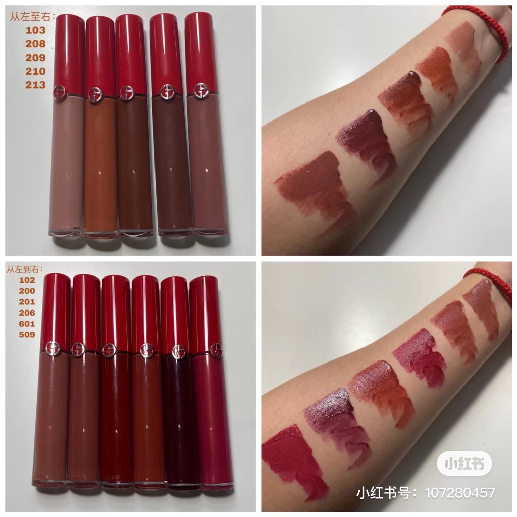 Giorgio armani liquid lipstick swatches store