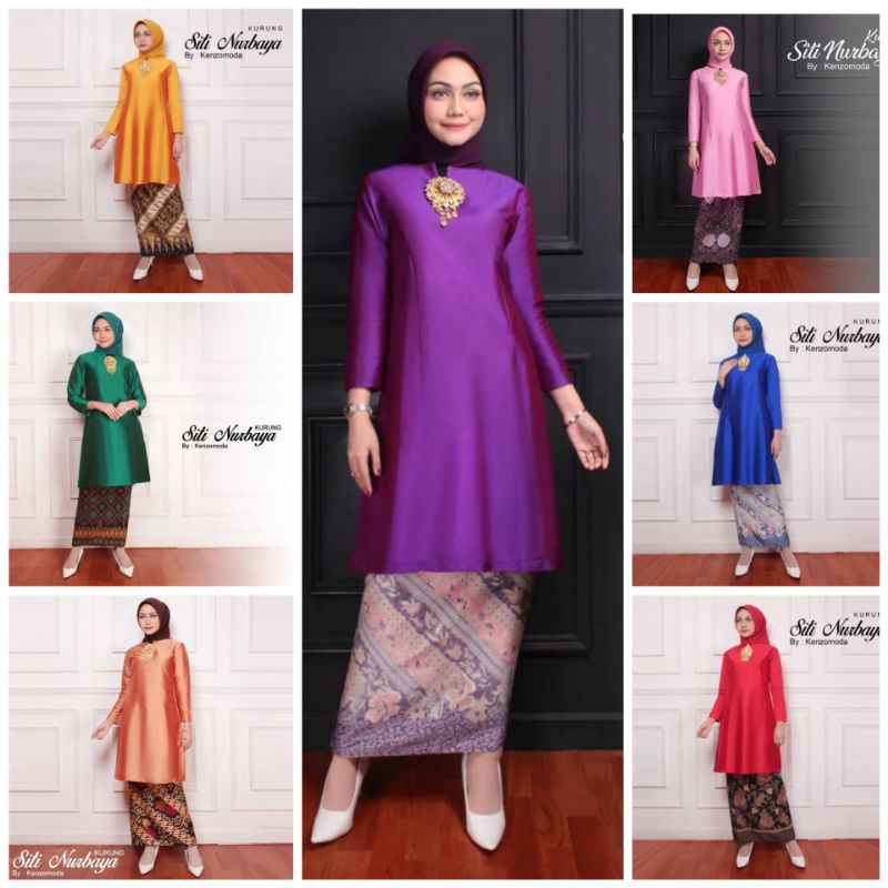 BAJU KURUNG TAFETA-BAJU KURUNG MODEREN-BAJU KURUNG SITI NURBAYA | Shopee Malaysia
